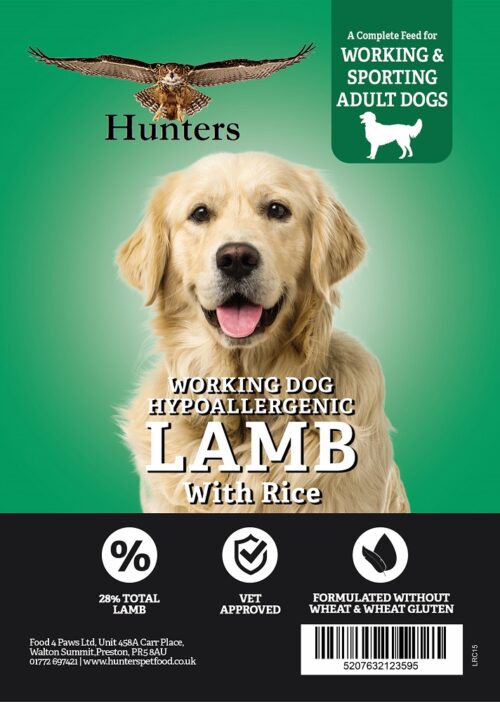 Hunters Working Dog Lamb and Rice - Adult Dog - Hunters Quality Pet Foods